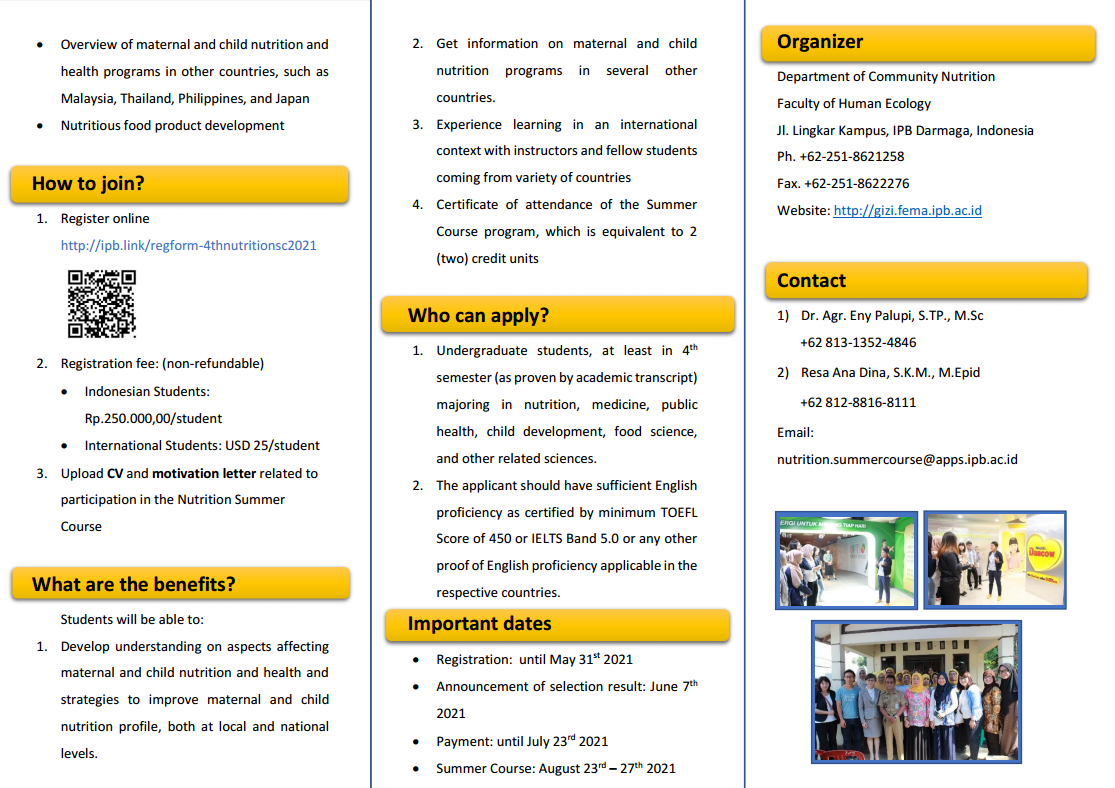 4th IPB Nutrition Summer Course 2021 & 3th IPB Nutrition Poster ...